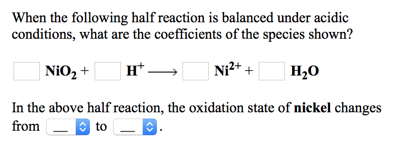 Solved When the following half reaction is balanced under | Chegg.com