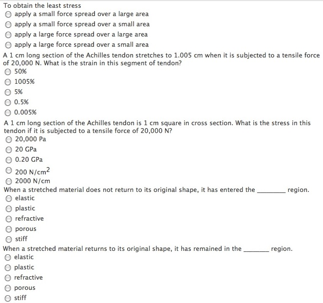 Solved To obtain the least stress apply a small force spread | Chegg.com