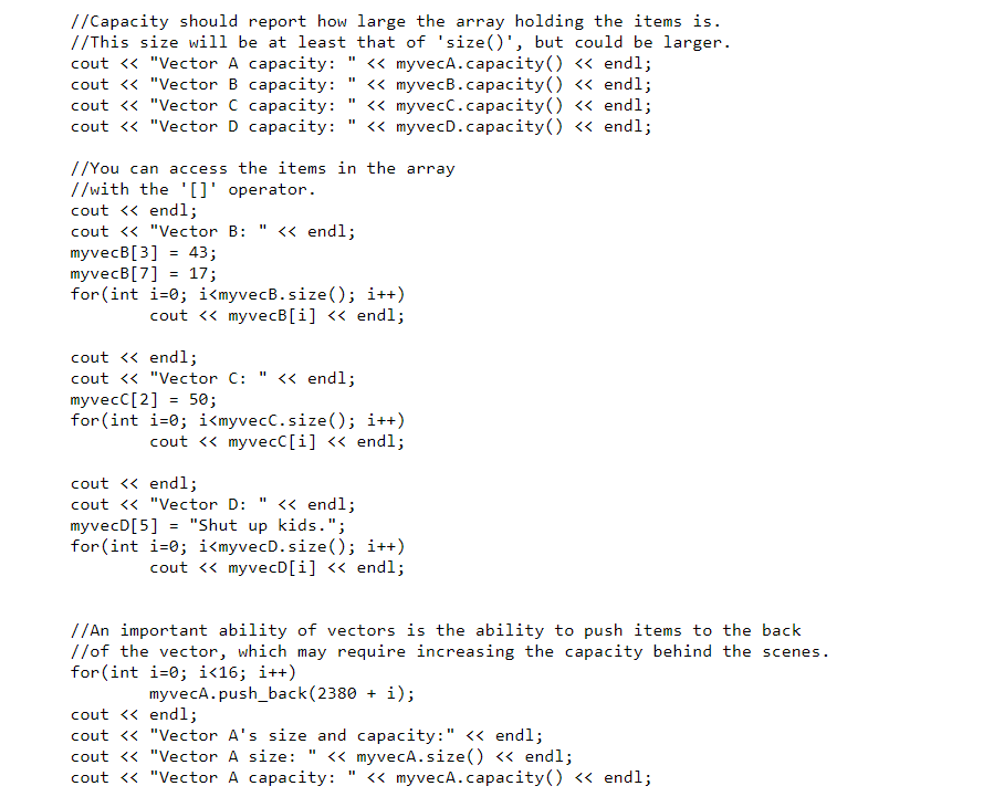 Solved // Instructions: // Part 1: Run the test code using | Chegg.com