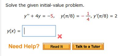 Solved Solve the given initial-value problem. Y?? + 4y = | Chegg.com