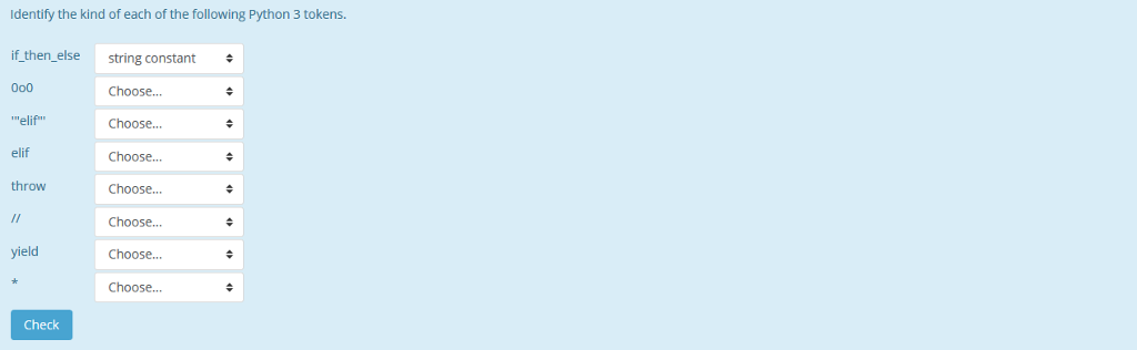 Solved Identify the kind of each of the following Python 3 | Chegg.com