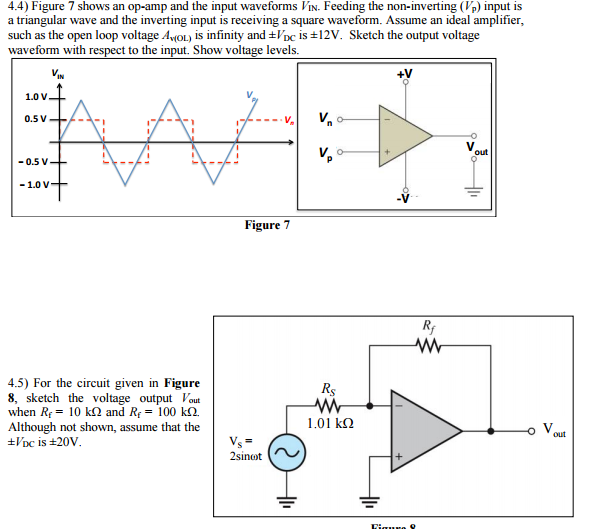 Solved Figure 7 shows an op-amp and the input waveforms | Chegg.com Solved Figure 7 shows an op-amp and the input waveforms | Chegg.com