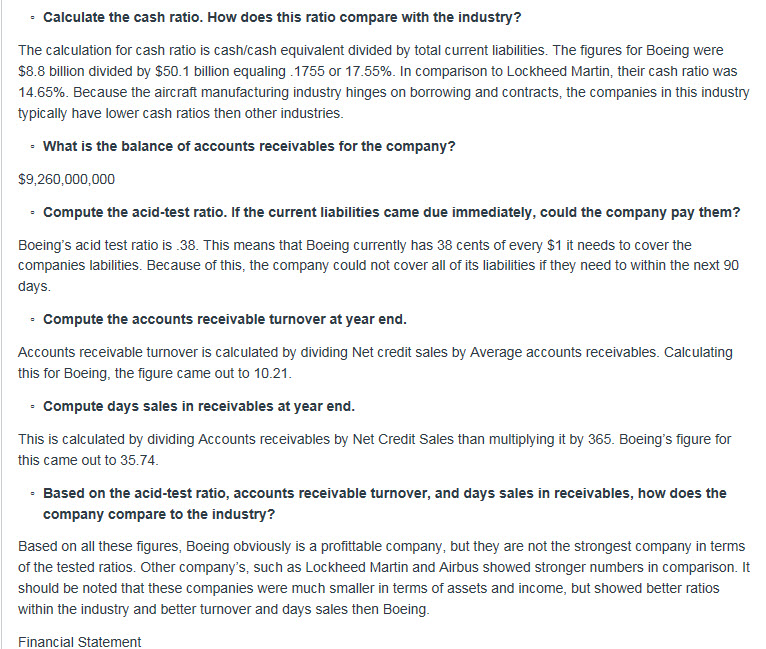 Solved Financial Statements Analysis Using the Annual Report | Chegg.com