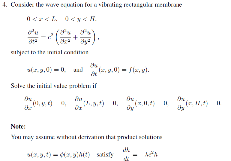 Solved Consider the wave equation for a vibrating | Chegg.com
