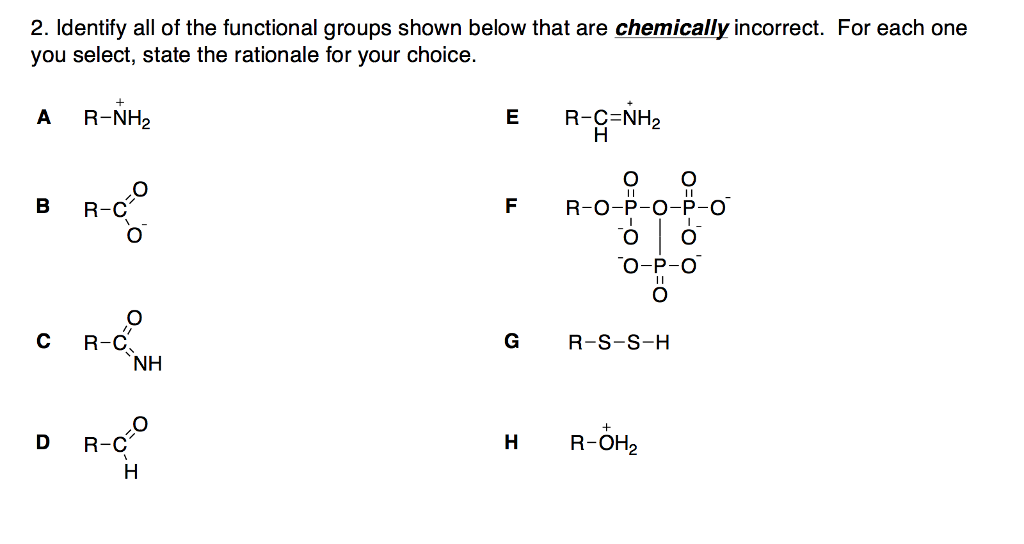 Solved Identify all of the functional groups shown below | Chegg.com