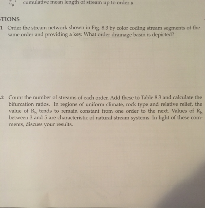 Solved cumulative mean length of stream up to order μ TIONS | Chegg.com
