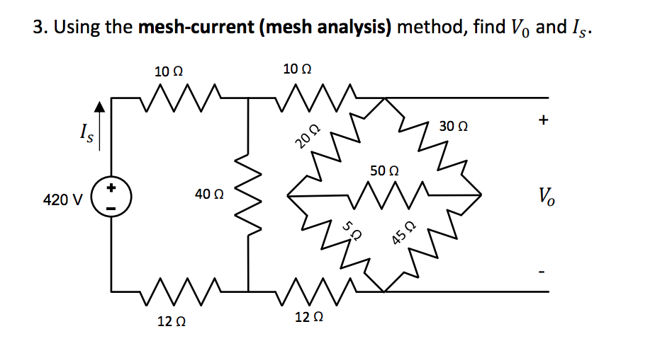 Solved 3. Using the mesh-current (mesh analysis) method, | Chegg.com