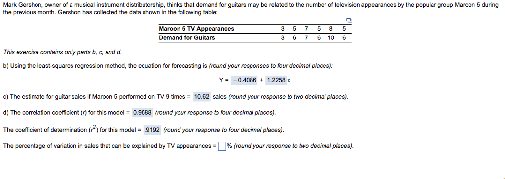 Solved Mark Gershon, owner of a musical instrument | Chegg.com