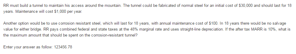 Solved RR must build a tunnel to maintain his access around | Chegg.com