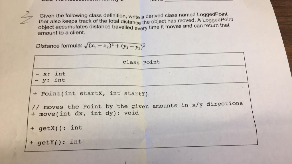 Solved Given the following class definition, write a derived | Chegg.com