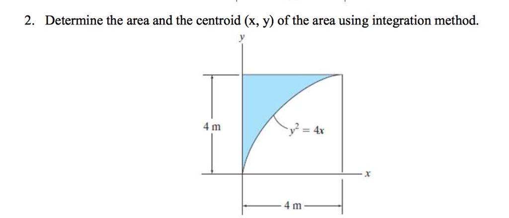 Solved Determine the area and the centroid (x, y) of the | Chegg.com