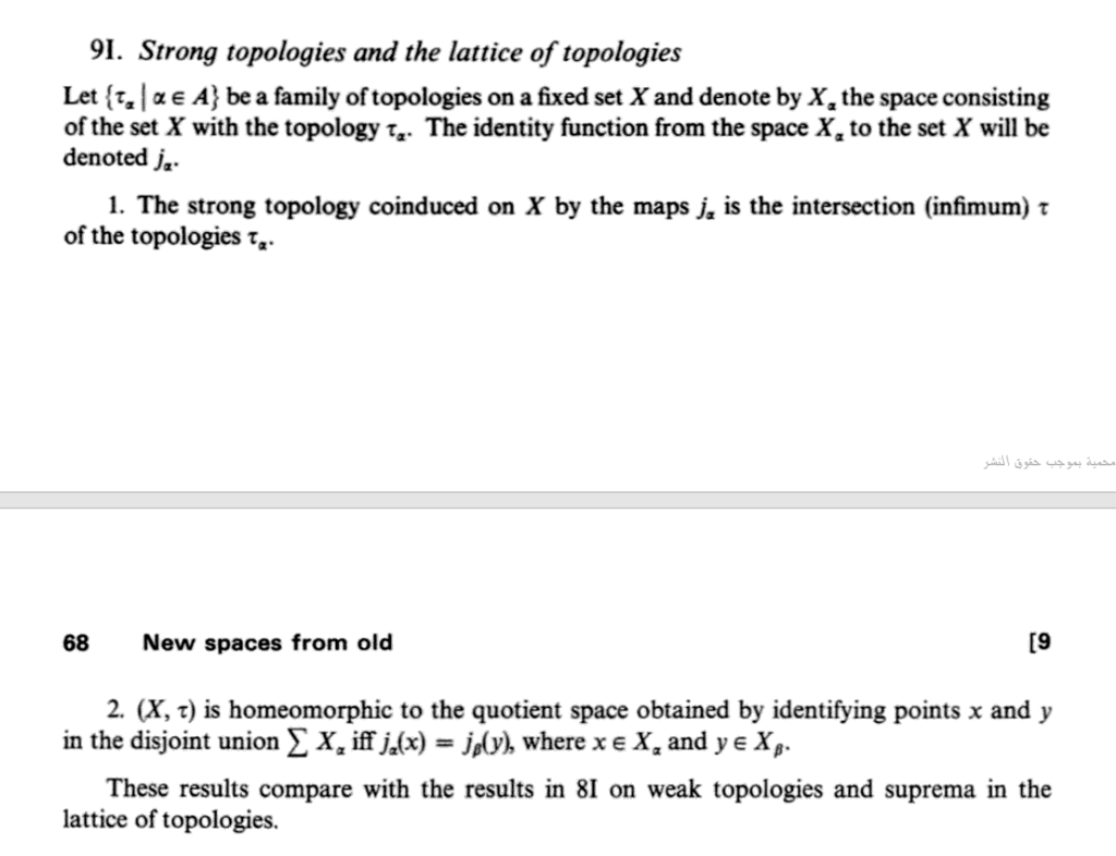 Solved 8I. Weak topologies and the lattice of topologies | Chegg.com