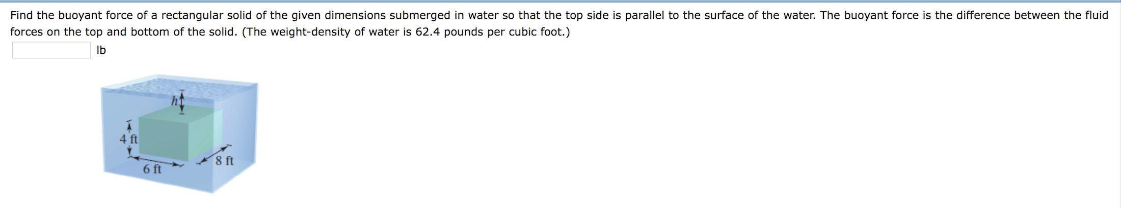 Solved Find the buoyant force of a rectangular solid of the | Chegg.com