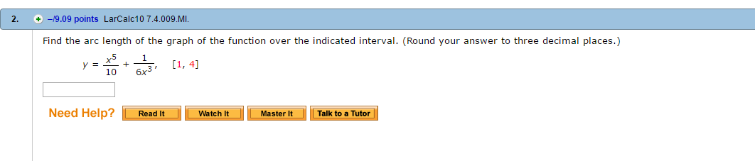 Solved Find the arc length of the graph of the function over | Chegg.com