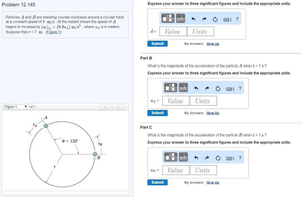Solved Particles A and B are traveling counter-clockwise | Chegg.com