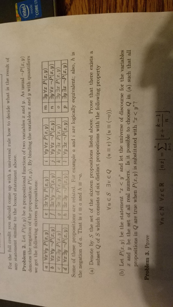 Solved Let P(x, y) be a propositional function of two | Chegg.com