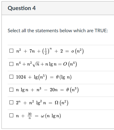 Solved Question 4 Select all the statements below which are | Chegg.com
