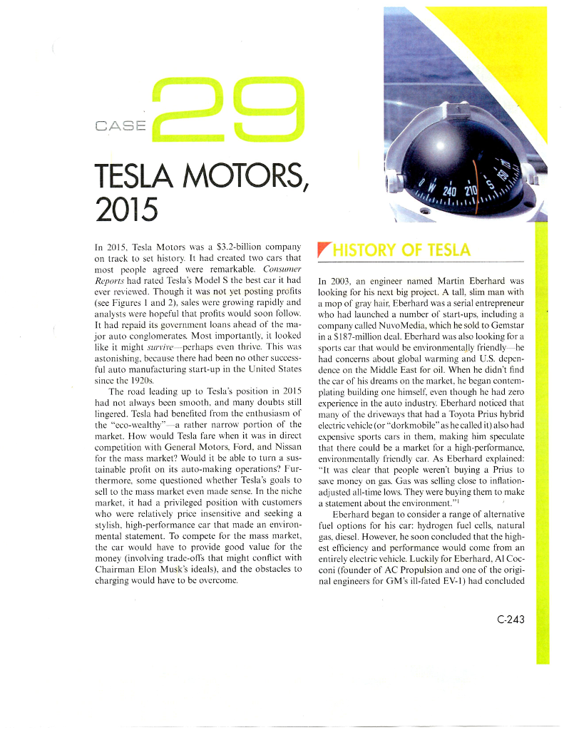 Solved 7.) In Strategic Management theory: Describe Tesla | Chegg.com
