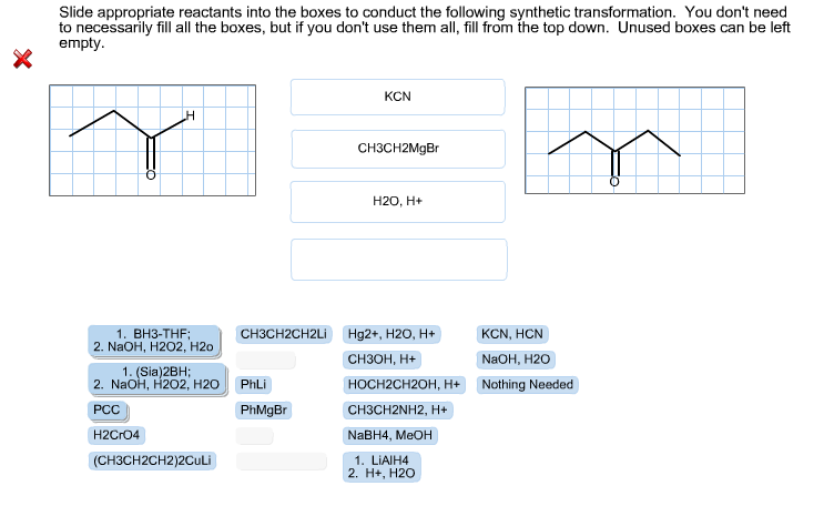 Solved Slide appropriate reactants into the boxes to conduct | Chegg.com
