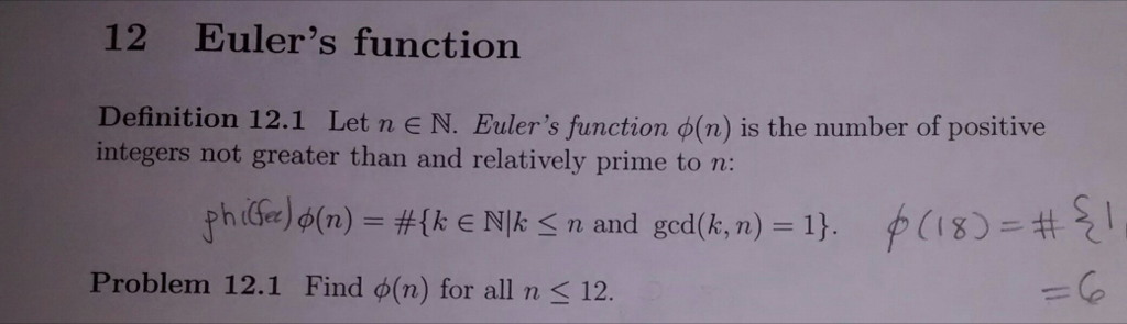 Solved Let n elementof N. Euler's function phi(n) is the | Chegg.com