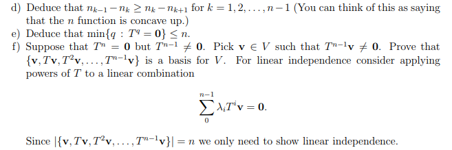 Solved Question 1 (Nilpotent linear maps). Suppose that V is | Chegg.com