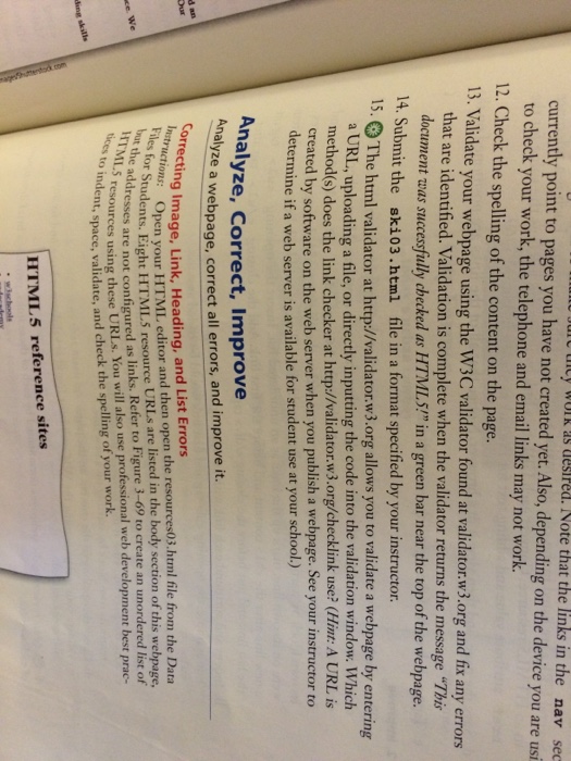 Solved the html validator at http://validator.w3.org allows | Chegg.com