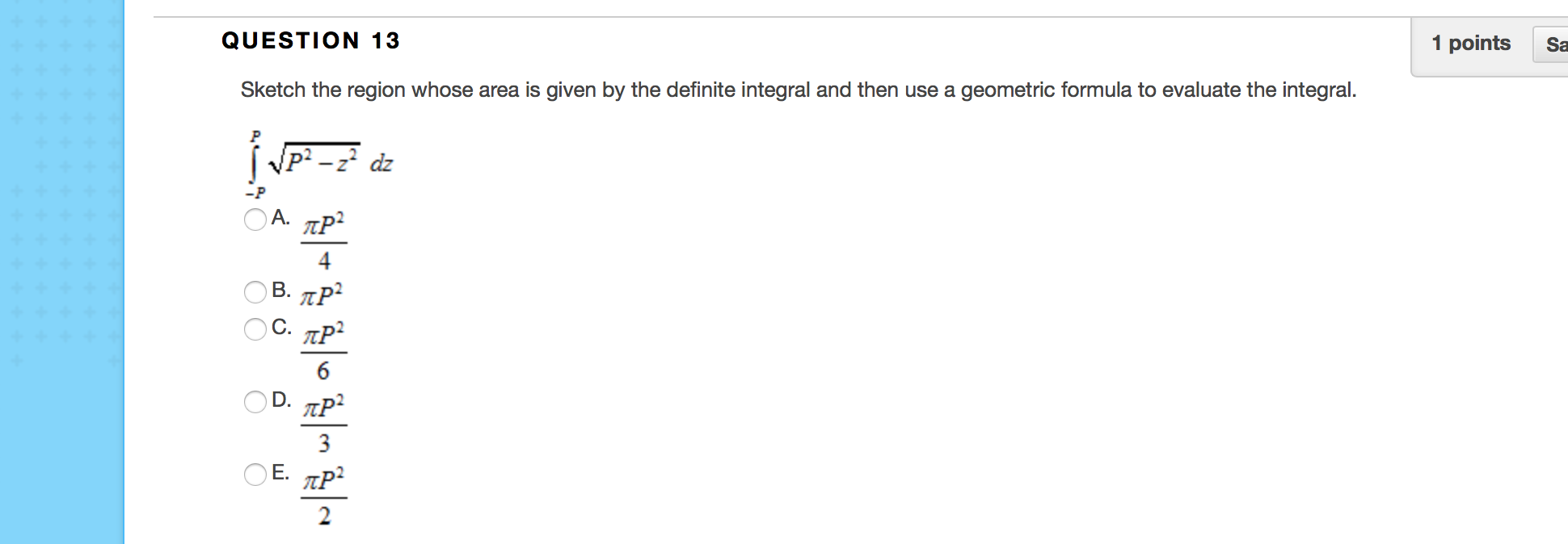Solved Sketch the region whose area is given by the definite | Chegg.com