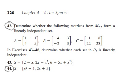 Solved 220 Chapter 4 Vector Spaces 2 Determine whether the | Chegg.com