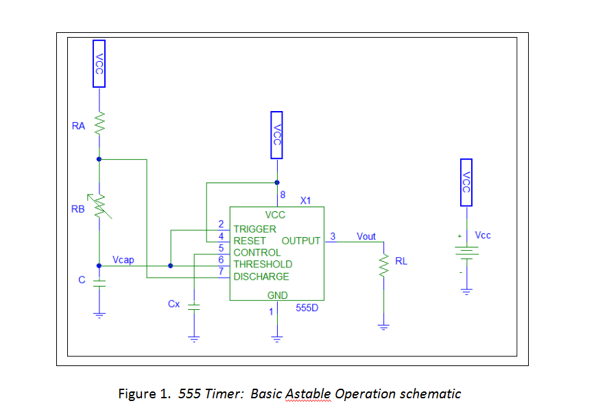 Solved For the 555 Timer circuit given in Figure 1, find an | Chegg.com