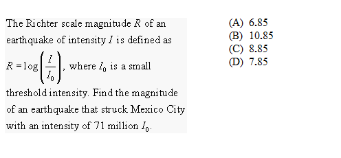 Solved The Richter scale magnitude R of an earthquake of | Chegg.com