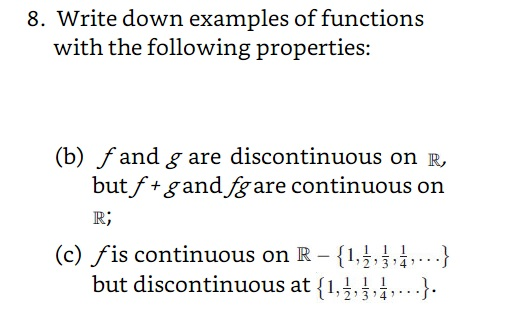 Solved Write down examples of functions with the following | Chegg.com