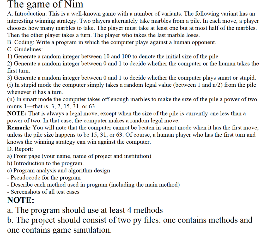 Solved Introduction: This is a well-known game with a number | Chegg.com