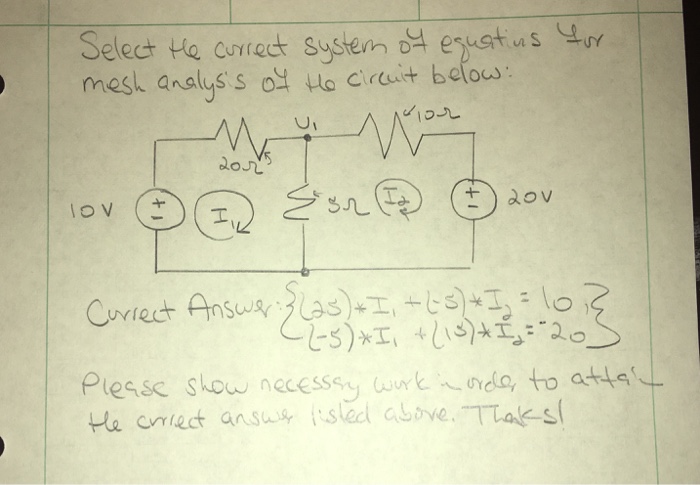 Solved Electrical Circuits: Mesh Analysis | Chegg.com
