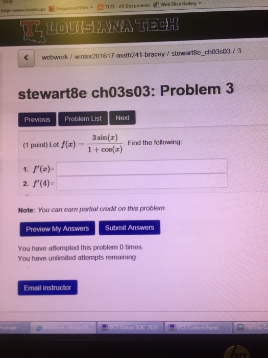 Solved Let f(x) = 3sin(x)/1 + cos(x). Find the following: | Chegg.com Solved Let f(x) = 3sin(x)/1 + cos(x). Find the following: | Chegg.com