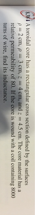 Solved A toroidal core has a rectangular cross section | Chegg.com
