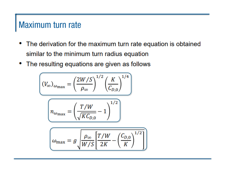 Solved (4 pts) Derive the maximum turn rate equations given | Chegg.com