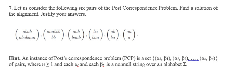 Solved Let us consider the following six pairs of the Post | Chegg.com