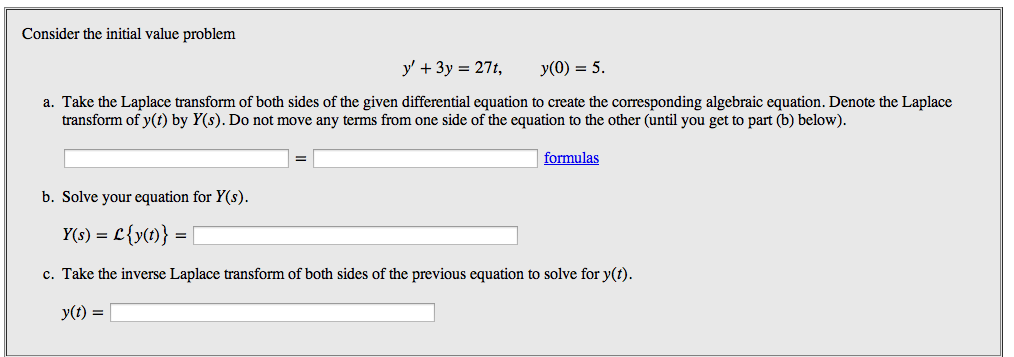 Solved Consider the initial value problem Take the Laplace | Chegg.com