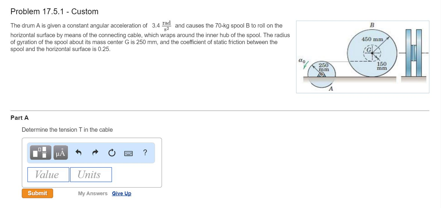 Solved The drum A is given a constant angular acceleration | Chegg.com