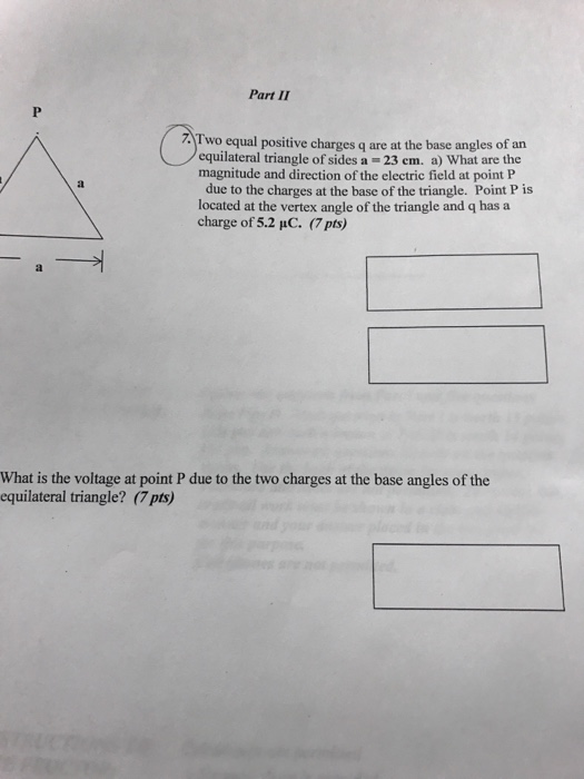 Solved Two equal positive charges q are at the base angles | Chegg.com