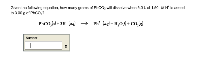 Solved Given the following equation, how many grams of PbCO3 | Chegg.com
