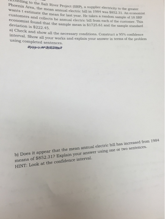 Solved According to the salt River Project (SRP), a supplier | Chegg.com