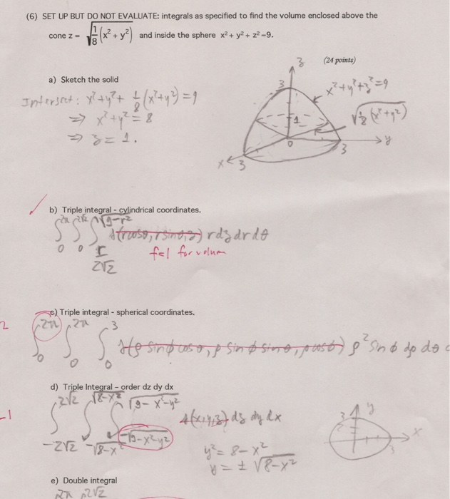 Solved Integrals as specified to find the volume enclosed | Chegg.com