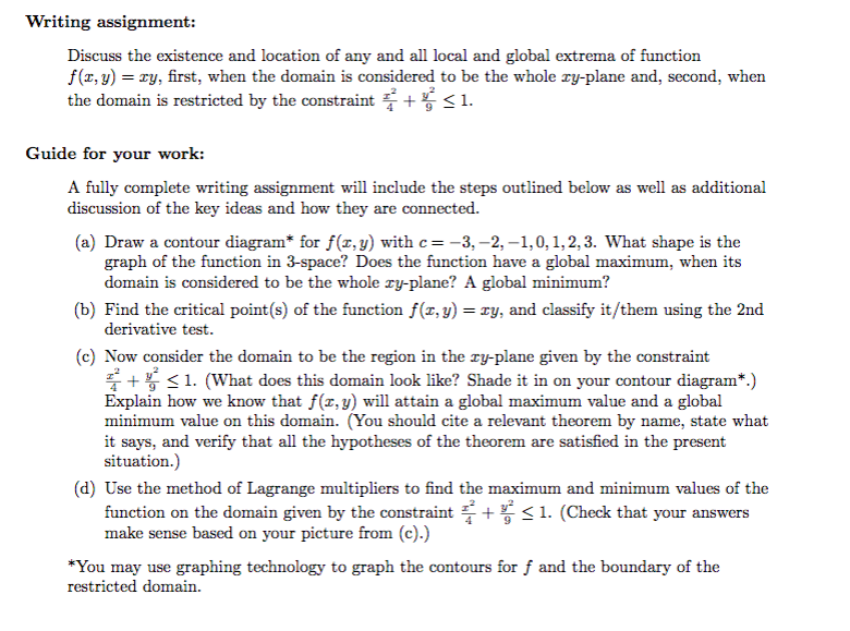 Solved Writing assignment: Discuss the existence and | Chegg.com