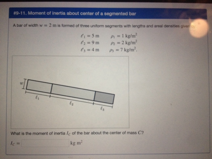 Solved Moment of inertia about center of a segmented bar A | Chegg.com