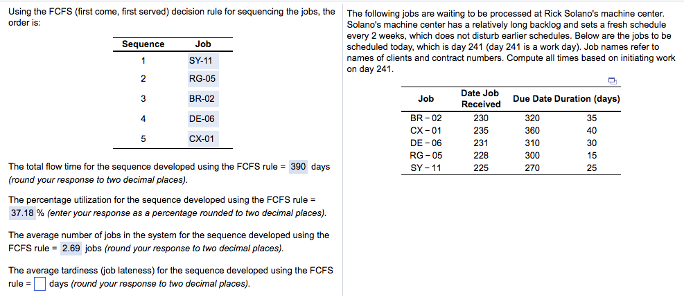 Solved Using the FCFS (first come, first served) decision | Chegg.com