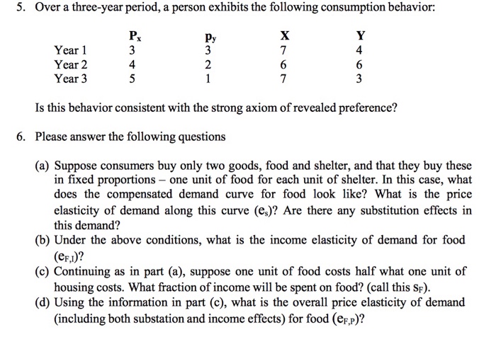 Over a three-year period, a person exhibits the | Chegg.com