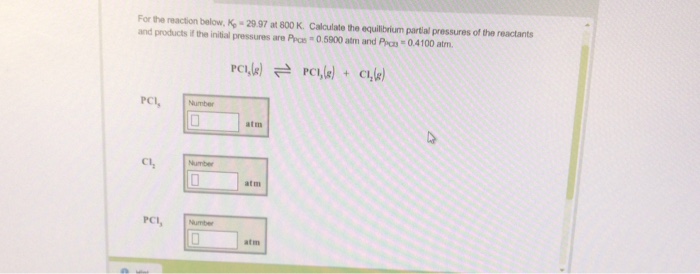 Solved For the reaction below Kp = 29.97 at 800 K. Calculate | Chegg.com