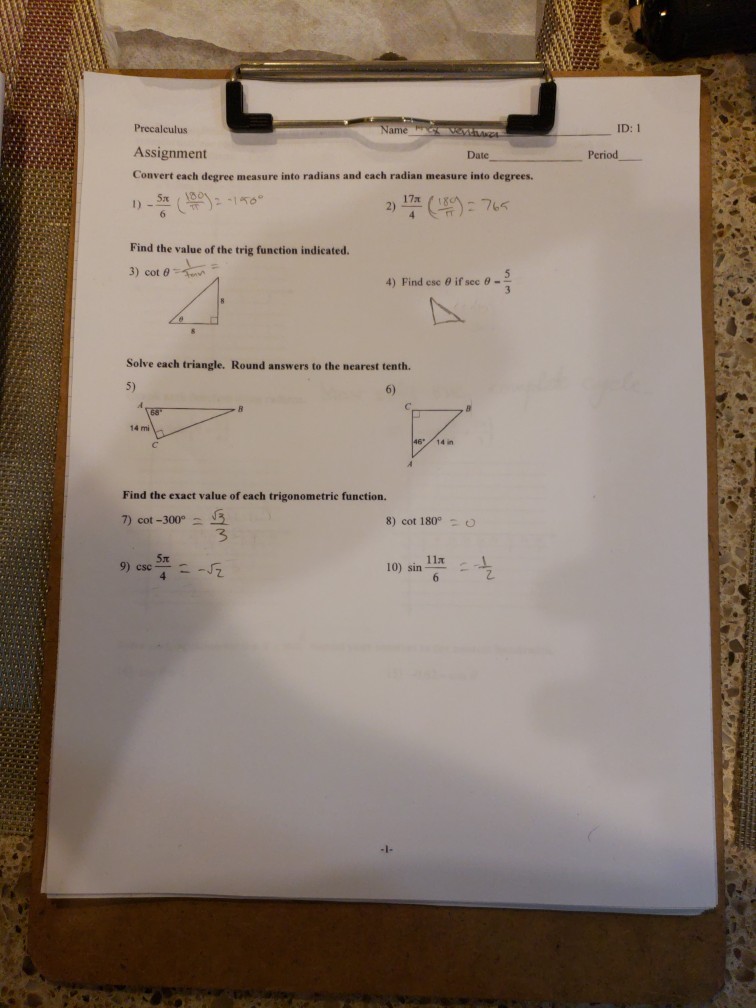 Solved Precalculus Assignment Convert each degree measure | Chegg.com