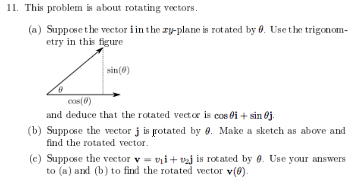 Solved 11. This problem is about rotating vectors (a) | Chegg.com